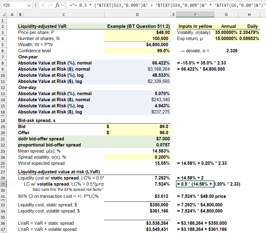 Learning Spreadsheet: Hull, RMFI, Chapter 24: Liquidity Risk - Bionic Turtle